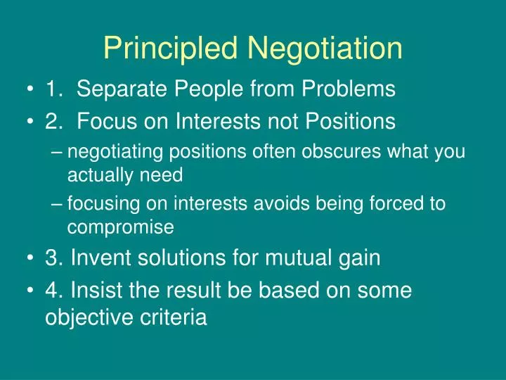 PPT - Principled Negotiation PowerPoint Presentation, free download ...