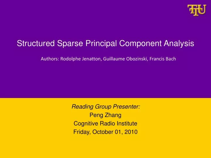 Ppt Structured Sparse Principal Component Analysis Powerpoint Presentation Id 691029