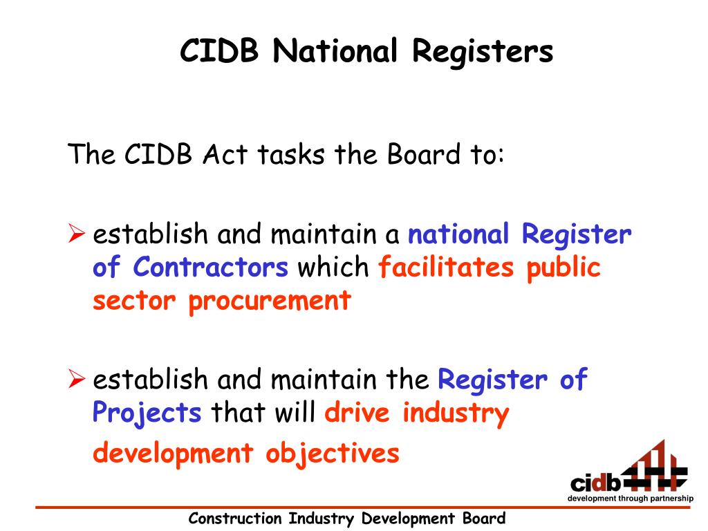 PPT - CIDB Construction Registers Service 1a PowerPoint Presentation ...