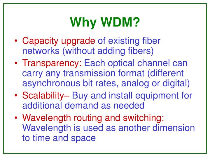 PPT - Multiplexing Techniques in Optical Networks: WDM PowerPoint ...