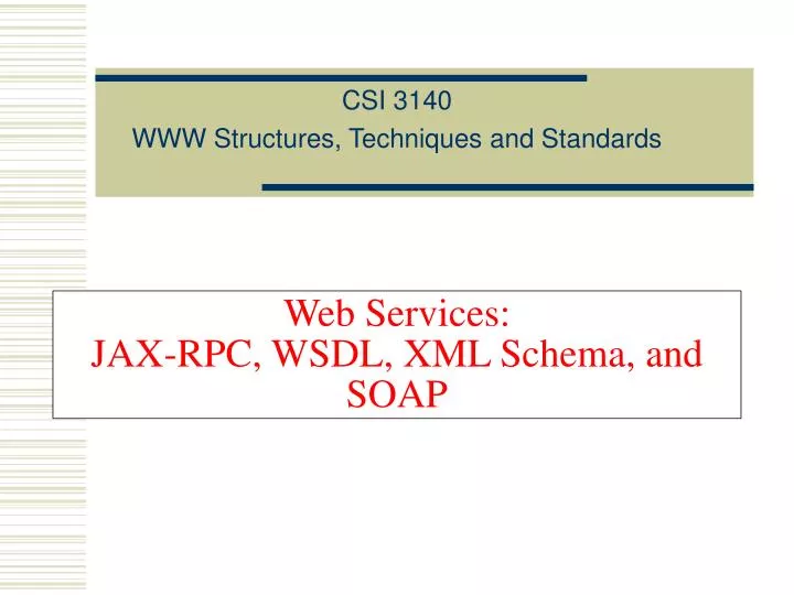 Ppt Web Services Jax Rpc Wsdl Xml Schema And Soap Powerpoint Presentation Id 694357