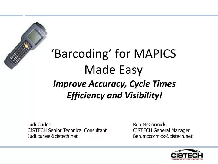PPT - ‘Barcoding’ for MAPICS Made Easy PowerPoint Presentation, free ...