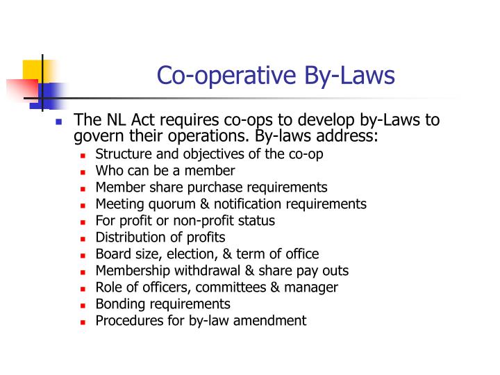 PPT - Unit #3 Co-operative Principles, Legislation & Governance ...