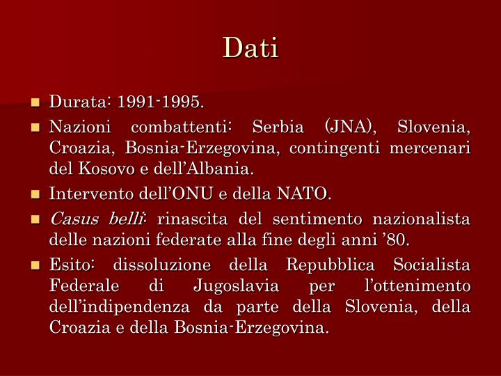 PPT - La guerra dei Balcani PowerPoint Presentation - ID:698702