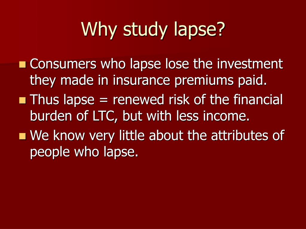 PPT - Health and Lapse of Long-Term Care Insurance PowerPoint ...