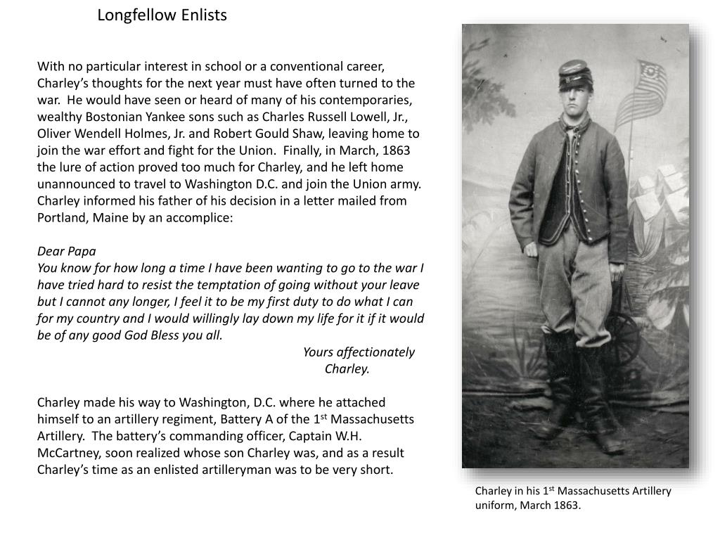 PPT - Charles A. Longfellow in the Civil War PowerPoint Presentation ...