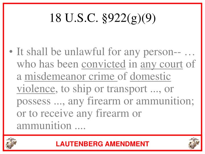 PPT - The Lautenberg Amendment PowerPoint Presentation - ID:7063