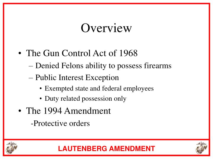 PPT - The Lautenberg Amendment PowerPoint Presentation - ID:7063