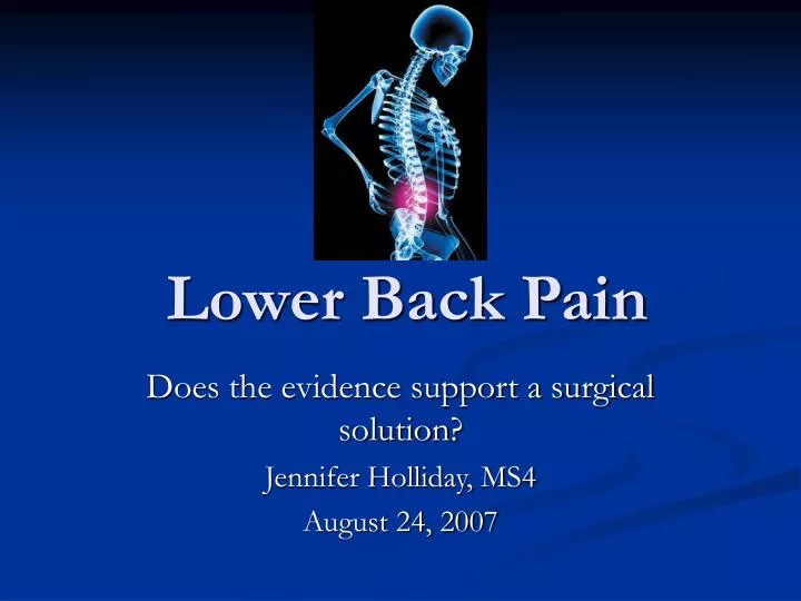 PPT - Lower Back Pain PowerPoint Presentation, free download - ID:70720