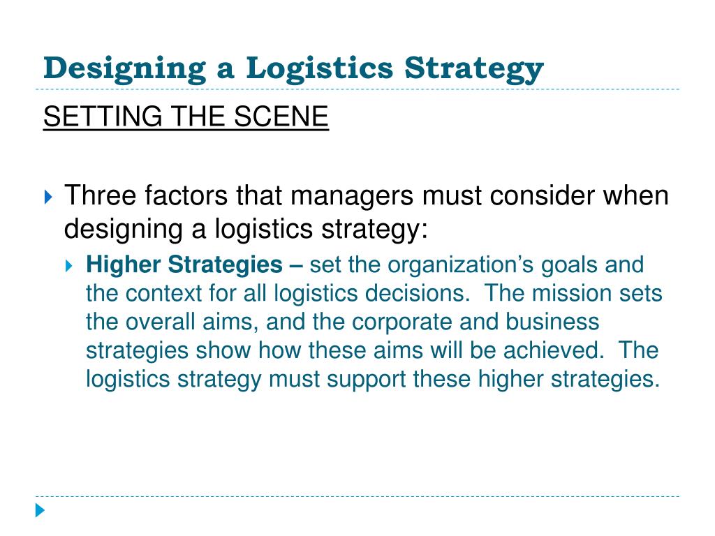 PPT - LOGISTICS STRATEGY PowerPoint Presentation, free download - ID:707217