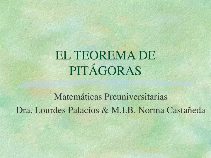 PPT - EL TEOREMA DE PITÁGORAS PowerPoint Presentation, free download - ID:707999