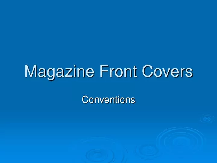 PPT - Magazine Front Covers PowerPoint Presentation, free download - ID ...