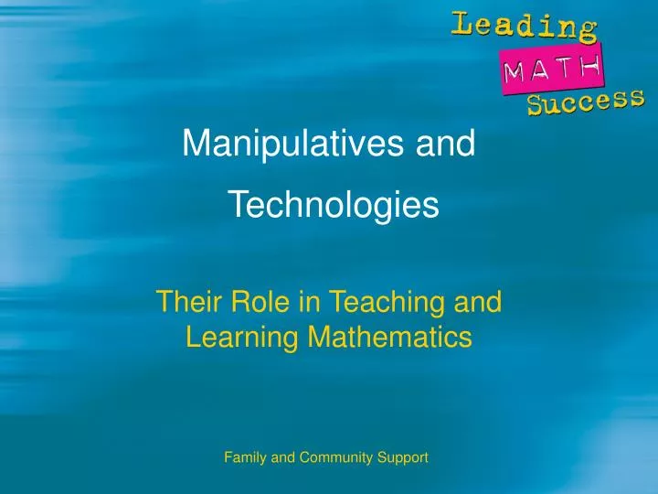 PPT - Manipulatives and Technologies PowerPoint Presentation, free ...