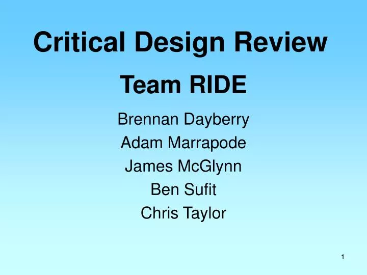 PPT - Critical Design Review PowerPoint Presentation, free download ...
