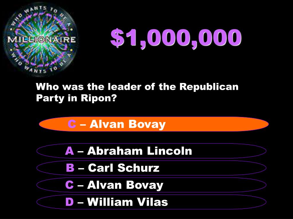 PPT - Who wants to be a Wisconsin Civil War Millionaire? PowerPoint ...
