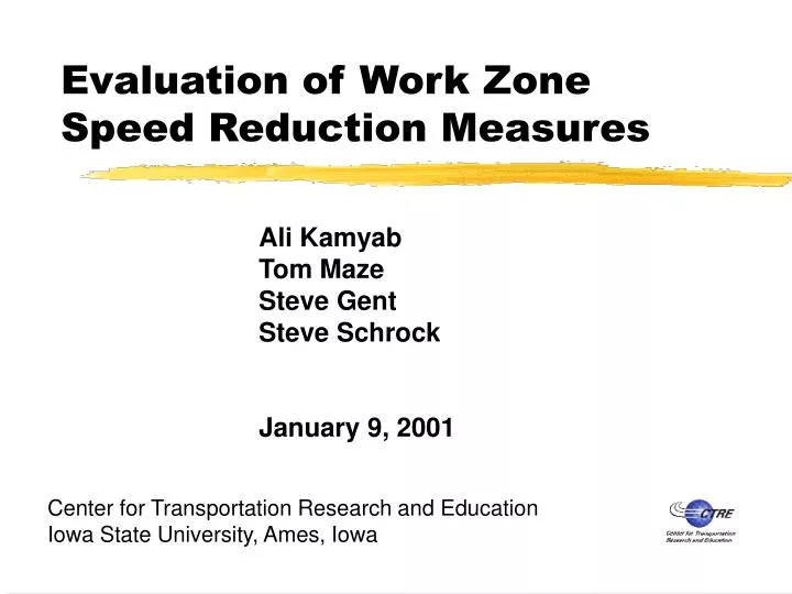 PPT - Evaluation of Work Zone Speed Reduction Measures PowerPoint ...