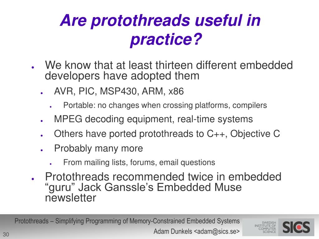 Ppt Protothreads Simplifying Programming Of Memory Constrained Embedded Systems Powerpoint