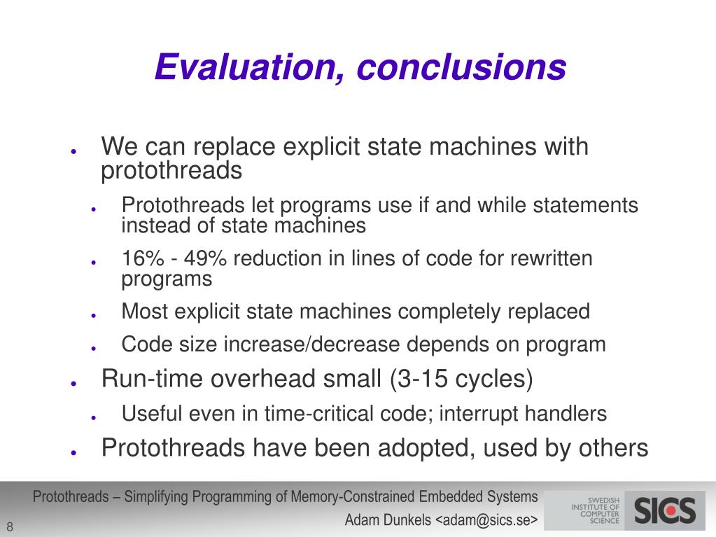 Ppt Protothreads Simplifying Programming Of Memory Constrained Embedded Systems Powerpoint