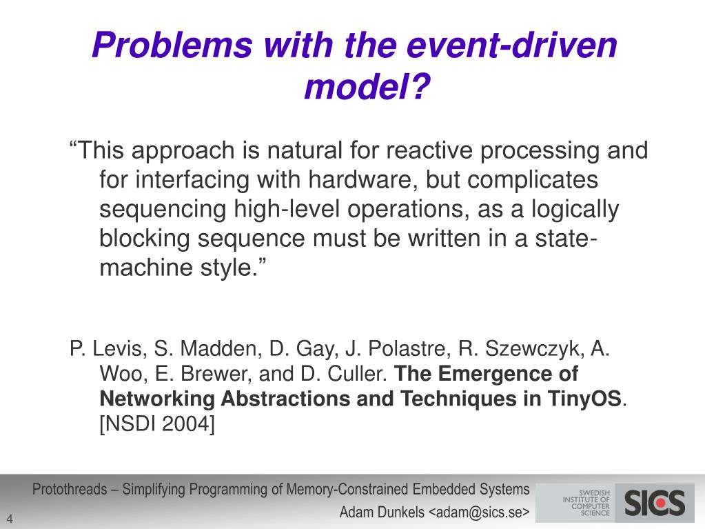 Ppt Protothreads Simplifying Programming Of Memory Constrained Embedded Systems Powerpoint