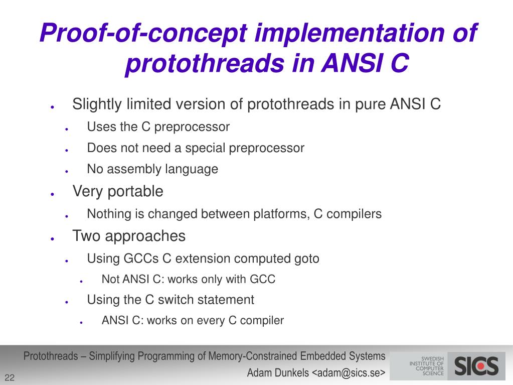 Ppt Protothreads Simplifying Programming Of Memory Constrained Embedded Systems Powerpoint
