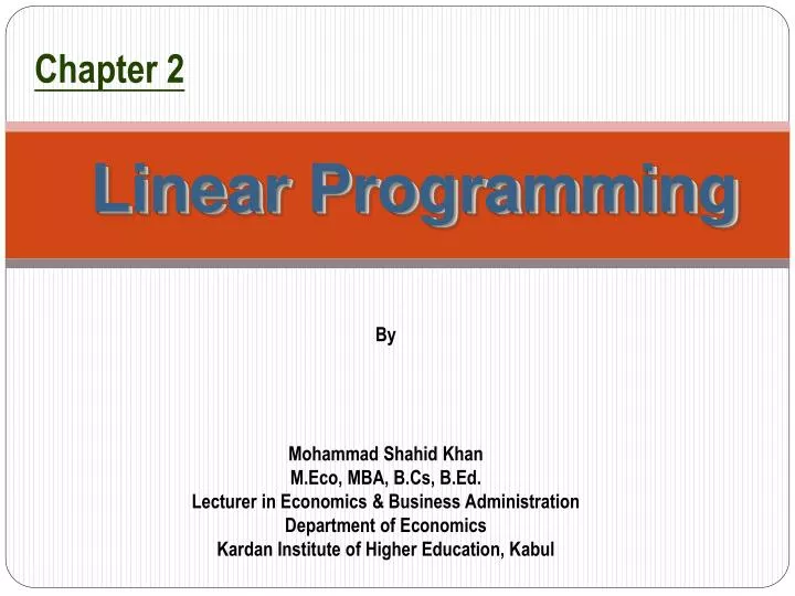 PPT Linear Programming PowerPoint Presentation Free Download ID 713017