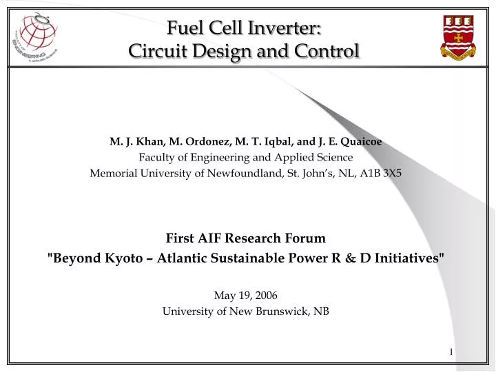 PPT - Fuel Cell Inverter: Circuit Design and Control PowerPoint ...