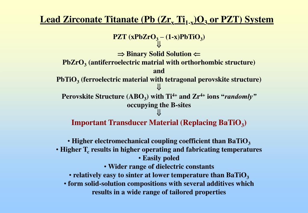 PPT - Ferroelectric Lead Titanate (PbTiO 3 or PT) PowerPoint ...