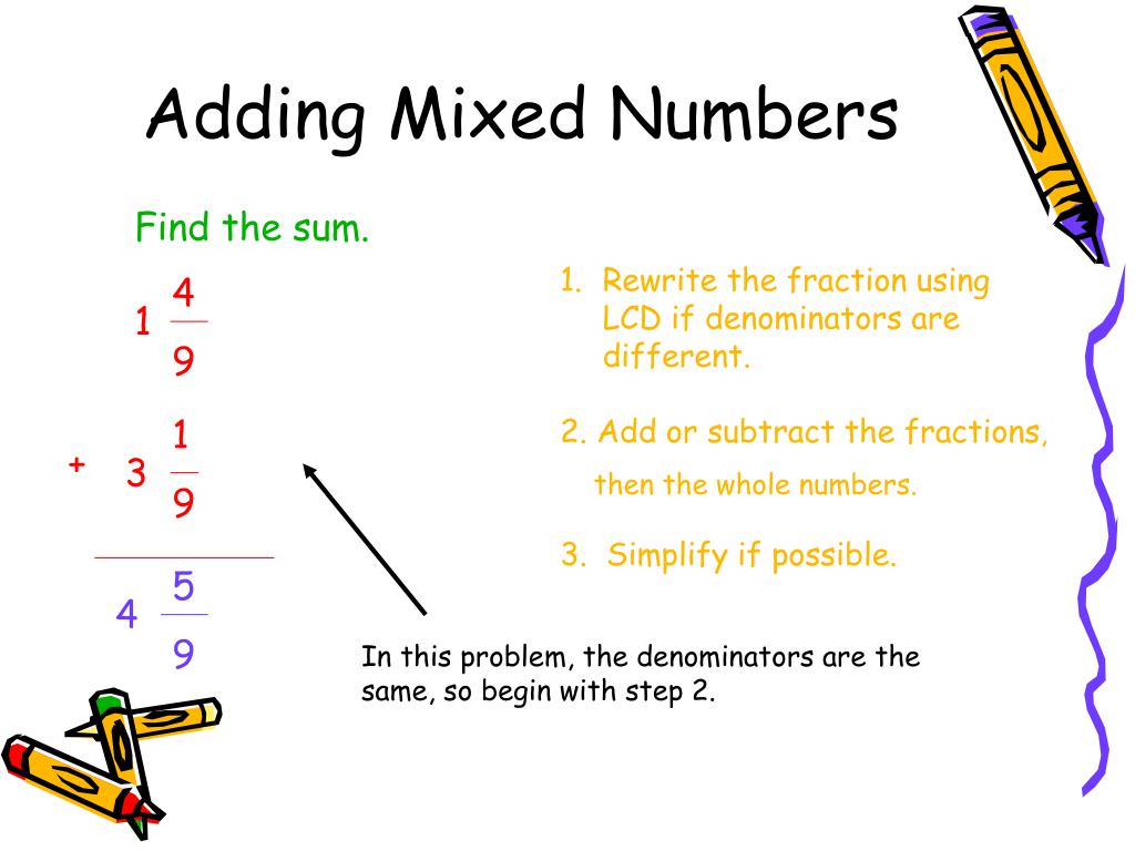 PPT 6 4 Adding And Subtracting Mixed Numbers PowerPoint Presentation