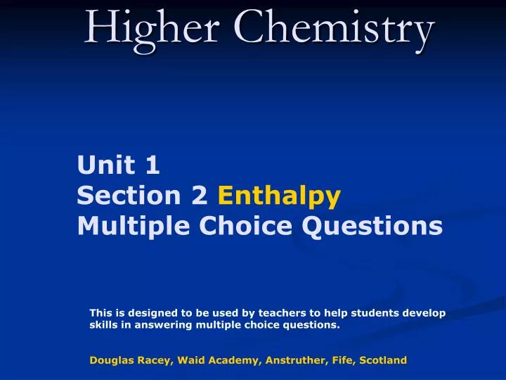 PPT - Higher Chemistry PowerPoint Presentation, free download - ID:720647