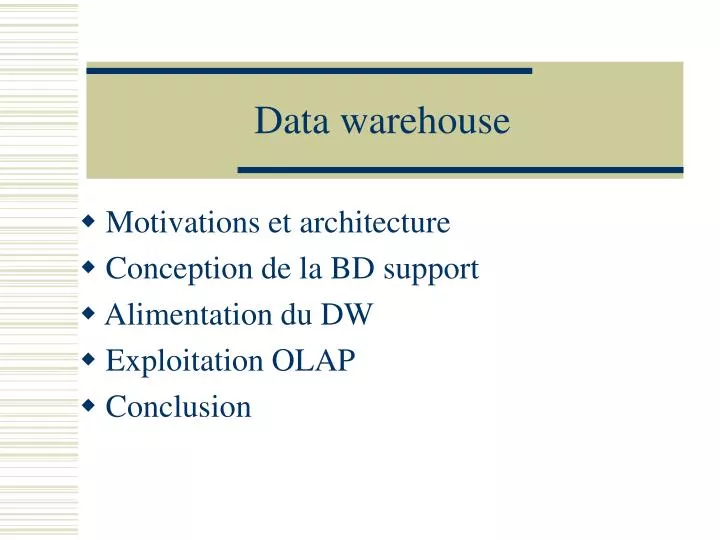 PPT - Data warehouse PowerPoint Presentation, free download - ID:721277