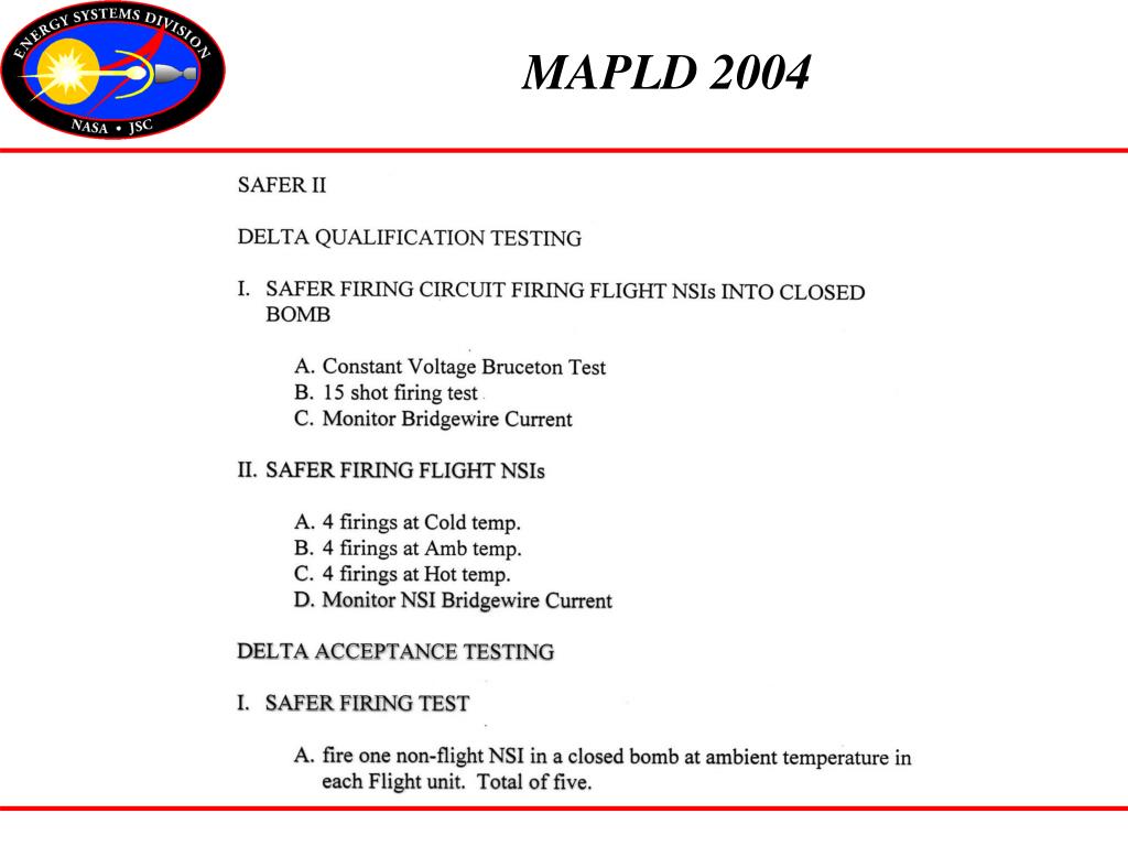 PPT - SAFER Pyrovalve Failure Investigation at MAPLD 2004 PowerPoint ...