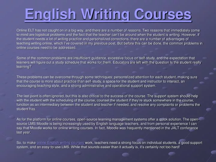 PPT - Online English Writing Courses PowerPoint Presentation, free ...