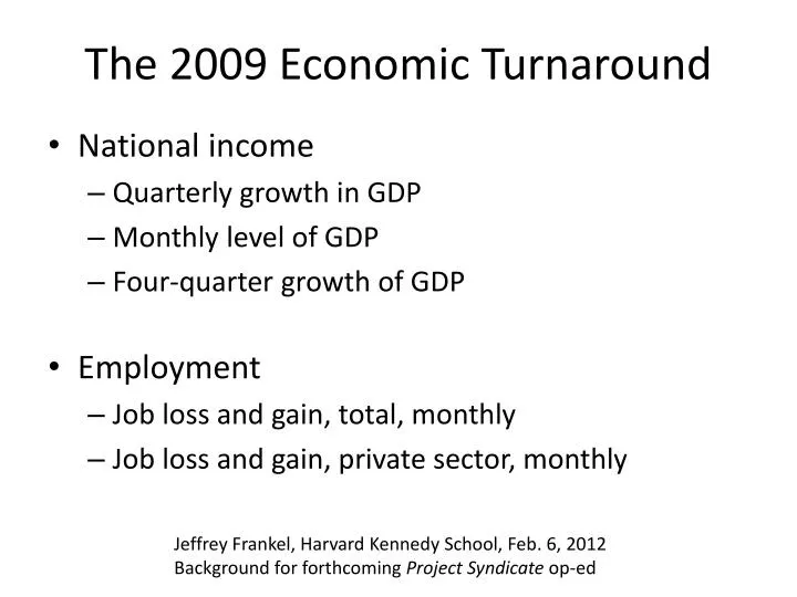 PPT - The 2009 Economic Turnaround PowerPoint Presentation, free ...
