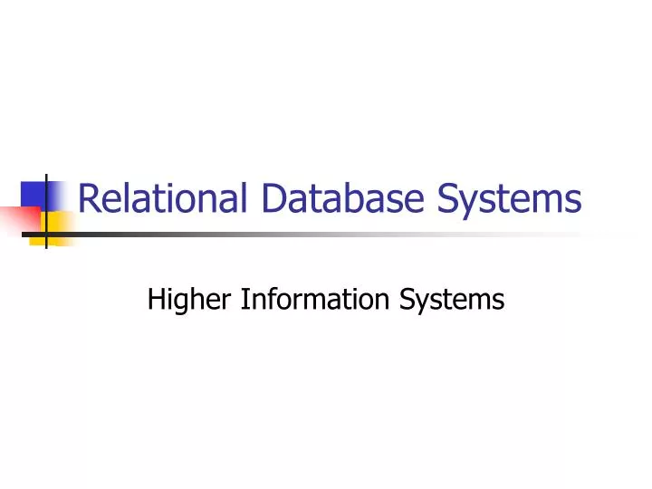 PPT - Relational Database Systems PowerPoint Presentation, free ...