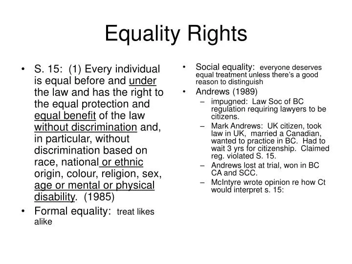 PPT - Equality Rights PowerPoint Presentation, free download - ID:723656