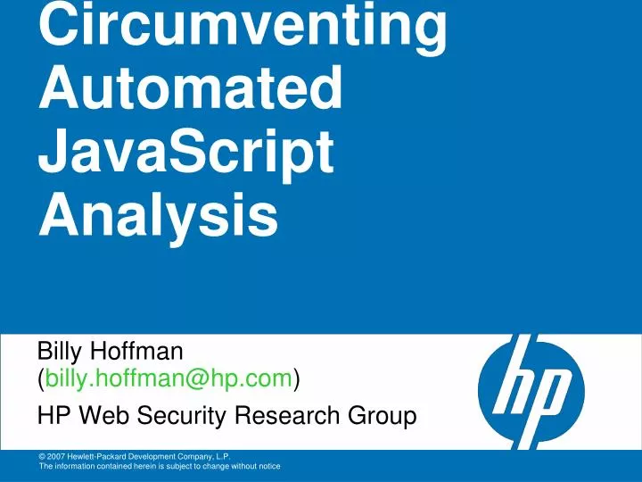 Ppt Circumventing Automated Javascript Analysis Powerpoint 8605