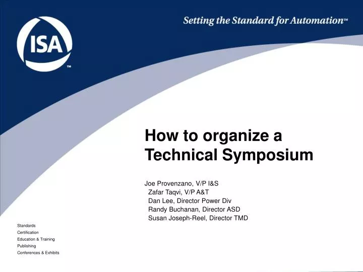 PPT - How to organize a Technical Symposium PowerPoint Presentation ...