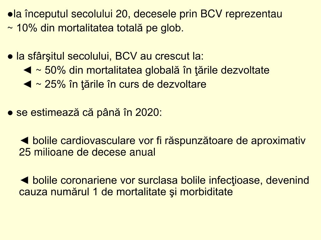 PPT - BOLILE CARDIOVASCULARE Sunt afectiuni ale inimii si vaselor de ...