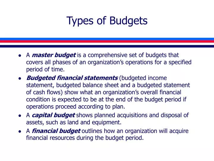 PPT - Types of Budgets PowerPoint Presentation, free download - ID:727671