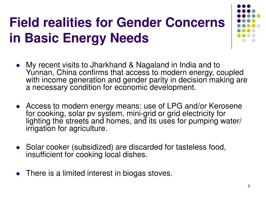 PPT - Meeting Gender Equitable Basic Energy Needs: Supply and Demand of ...