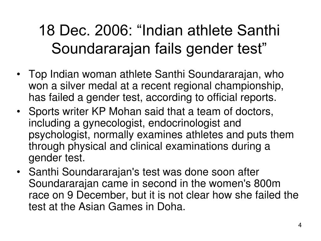 Ppt Cross Dressing Or Crossing Over Sex Testing Of Women Athletes