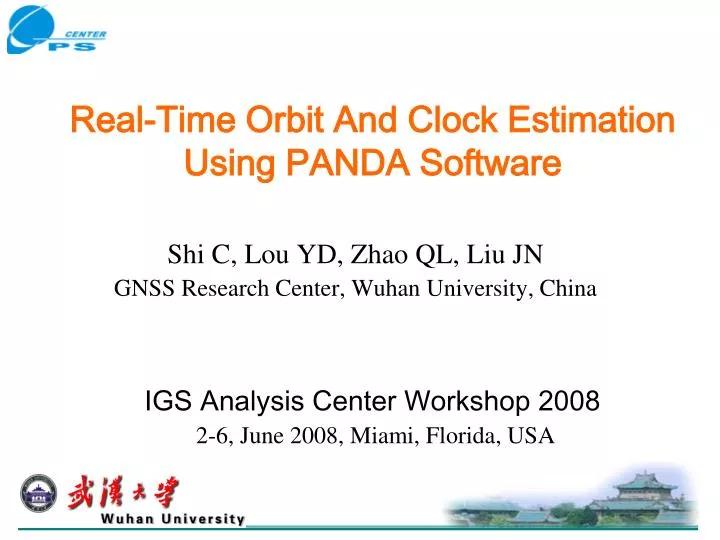 Ppt Real Time Orbit And Clock Estimation Using Panda Software