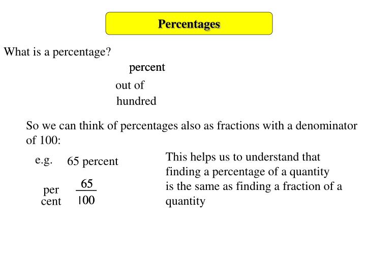 PPT - Percentages PowerPoint Presentation - ID:732164