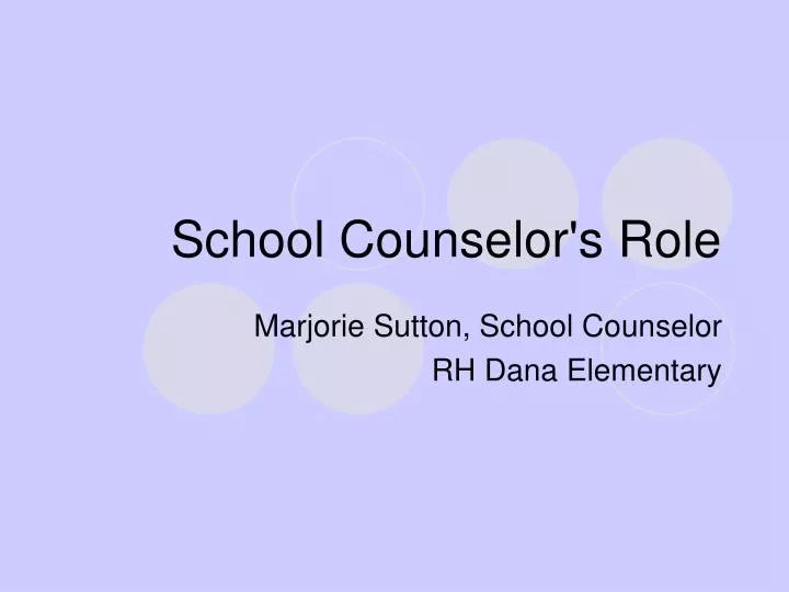 PPT - School Counselor's Role PowerPoint Presentation, free download ...