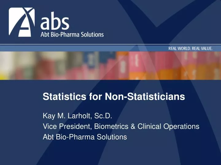 PPT - Statistics for Non-Statisticians PowerPoint Presentation, free ...