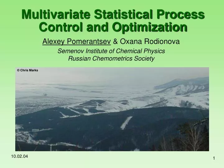 PPT - Multivariate Statistical Process Control and Optimization PowerPoint Presentation - ID:732761