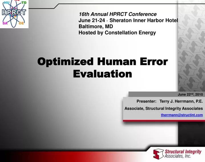 PPT - Optimized Human Error Evaluation PowerPoint Presentation, free ...