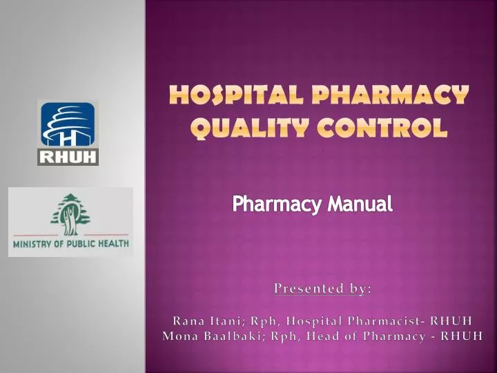 PPT - Hospital pharmacy Quality control PowerPoint Presentation, free ...