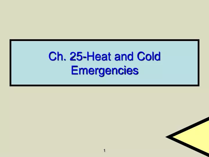 PPT - Ch. 25-Heat and Cold Emergencies PowerPoint Presentation, free ...