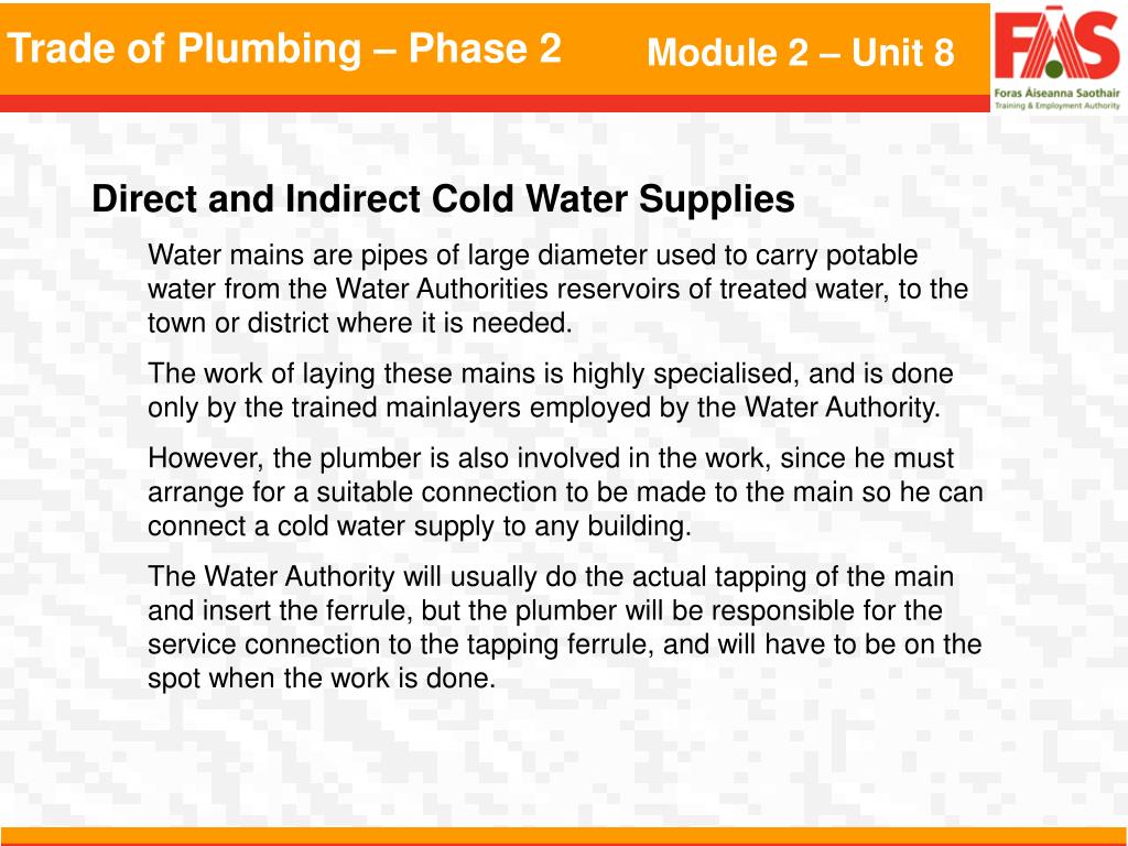 PPT - Module 2: Domestic Hot and Cold Water Services Unit 8 – Water ...